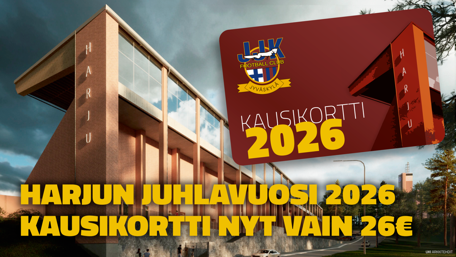 JJK Jyväskylä - Harjun juhlavuosi 2026 – Kausikortti nyt vain 26 Euroa